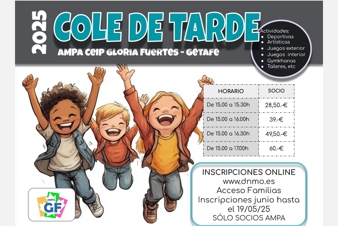 Cole de tarde junio 2025 – AMPA CEIP GLORIA FUERTES